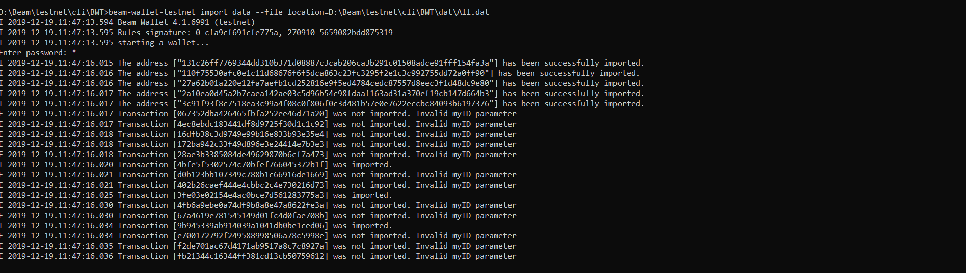 When importing a file to a mobile wallet, it gives an error. · Issue #1192 · BeamMW/beam · GitHub