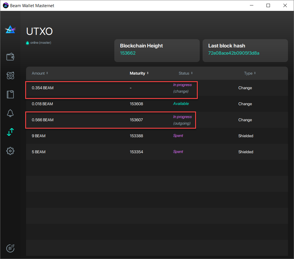 After restoring the wallet, max-privacy transactions are displayed in transactions list · Issue ...