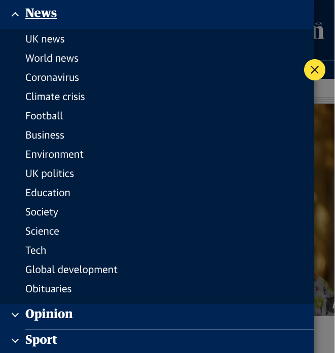 Subnav Update Background Colour Of Expanded Pillar Sections · Issue 4435 · Guardiandotcom 