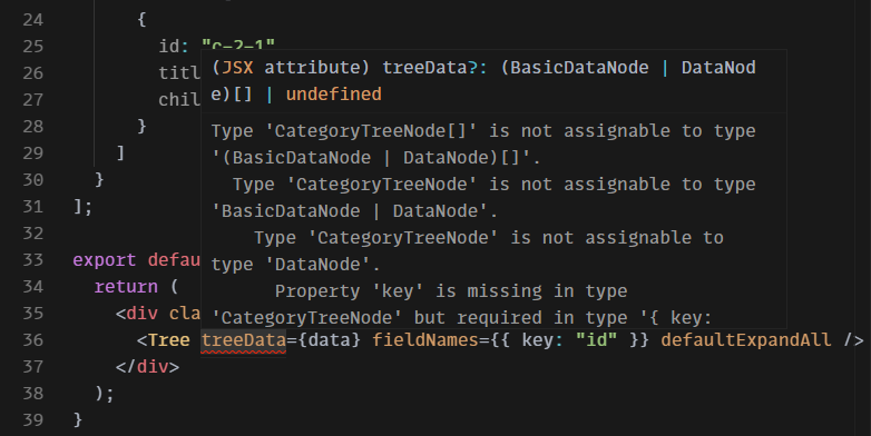 [Tree] When use treeData without "key", typescript reports a type error ...