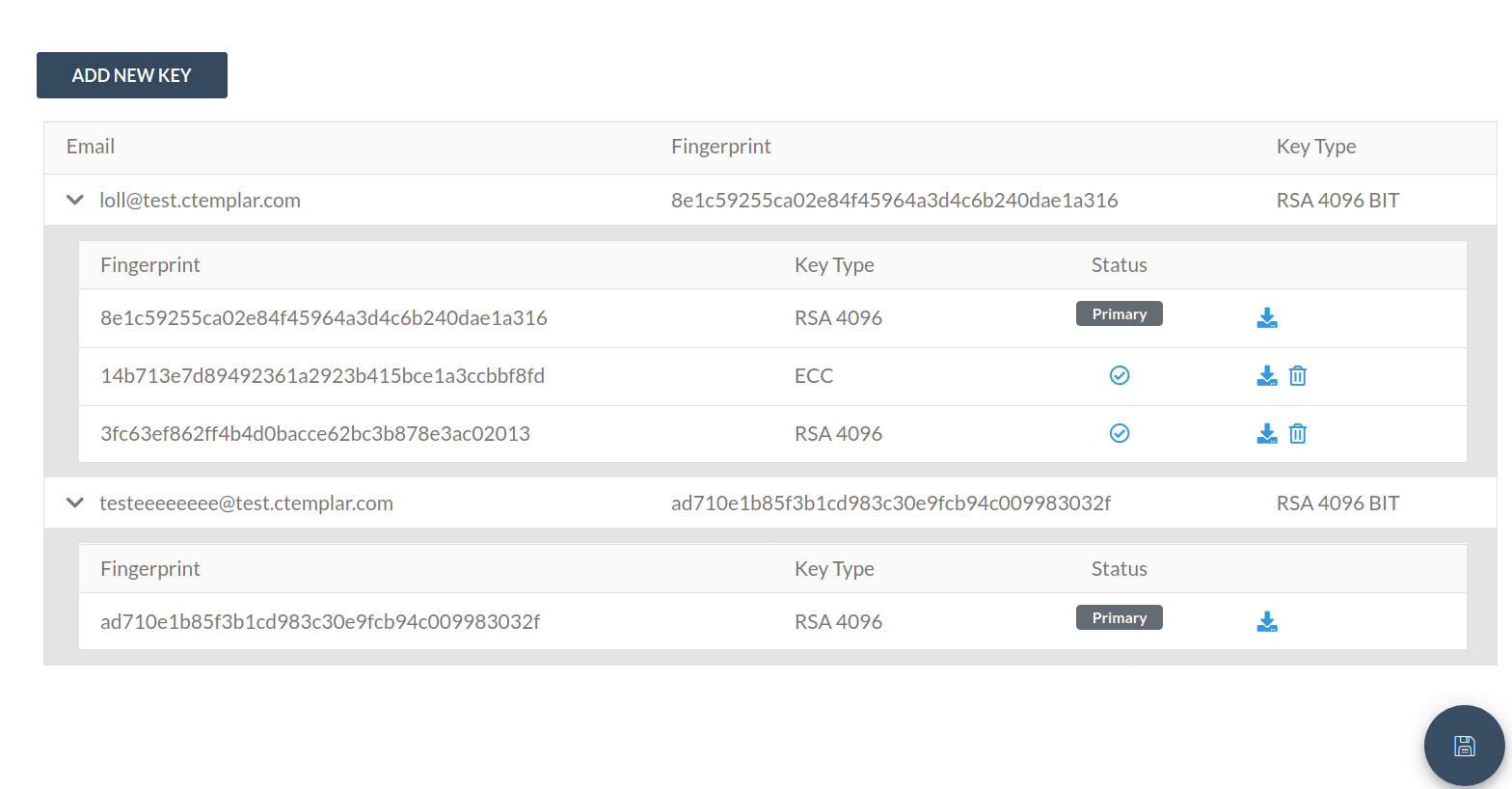Allow having multiple keys in contacts, mailboxes and aliases · Issue #947 · CTemplar/webclient ...