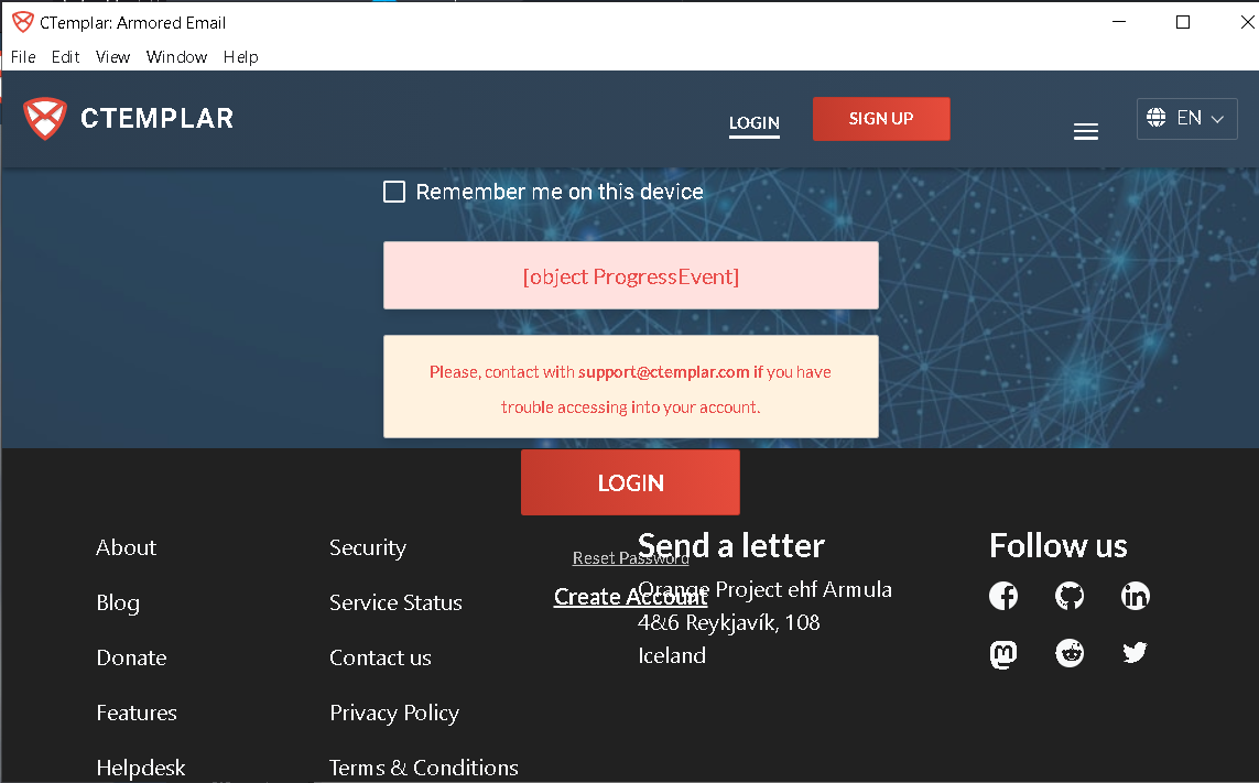 More responsive login page (and others?) · Issue #1338 · CTemplar/webclient · GitHub