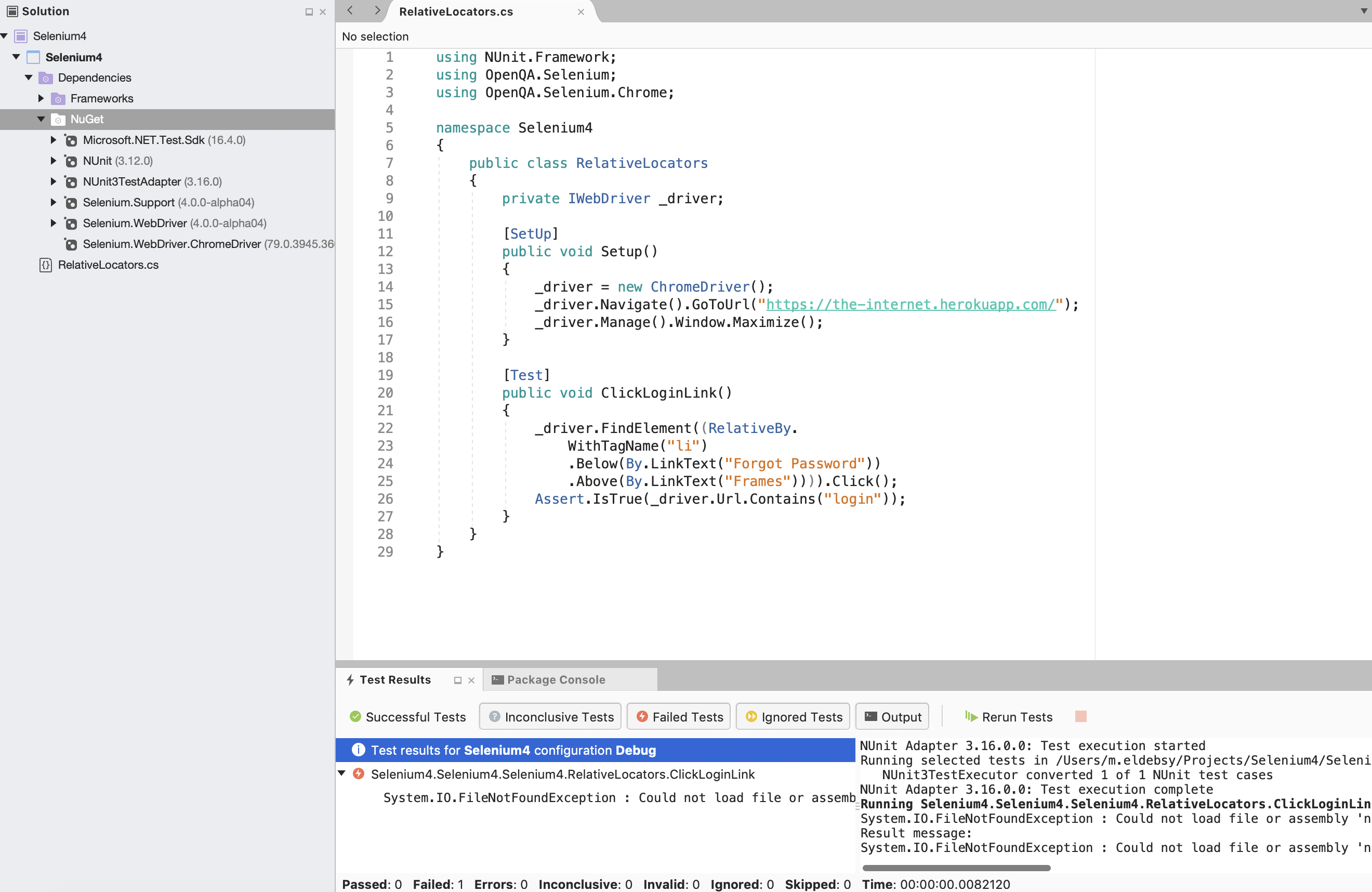 System.IO.FileNotFoundException : Could not load file or assembly 'netstandard2.0assembly with ...