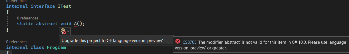 GenerateAssemblyInfo set to false disables EnablePreviewFeatures, then ...