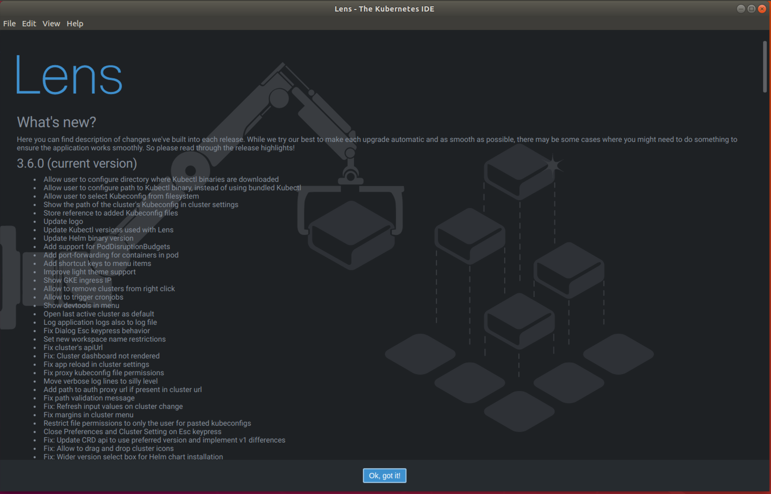 Lens gets stucked in changelog notes · Issue #889 · lensapp/lens · GitHub