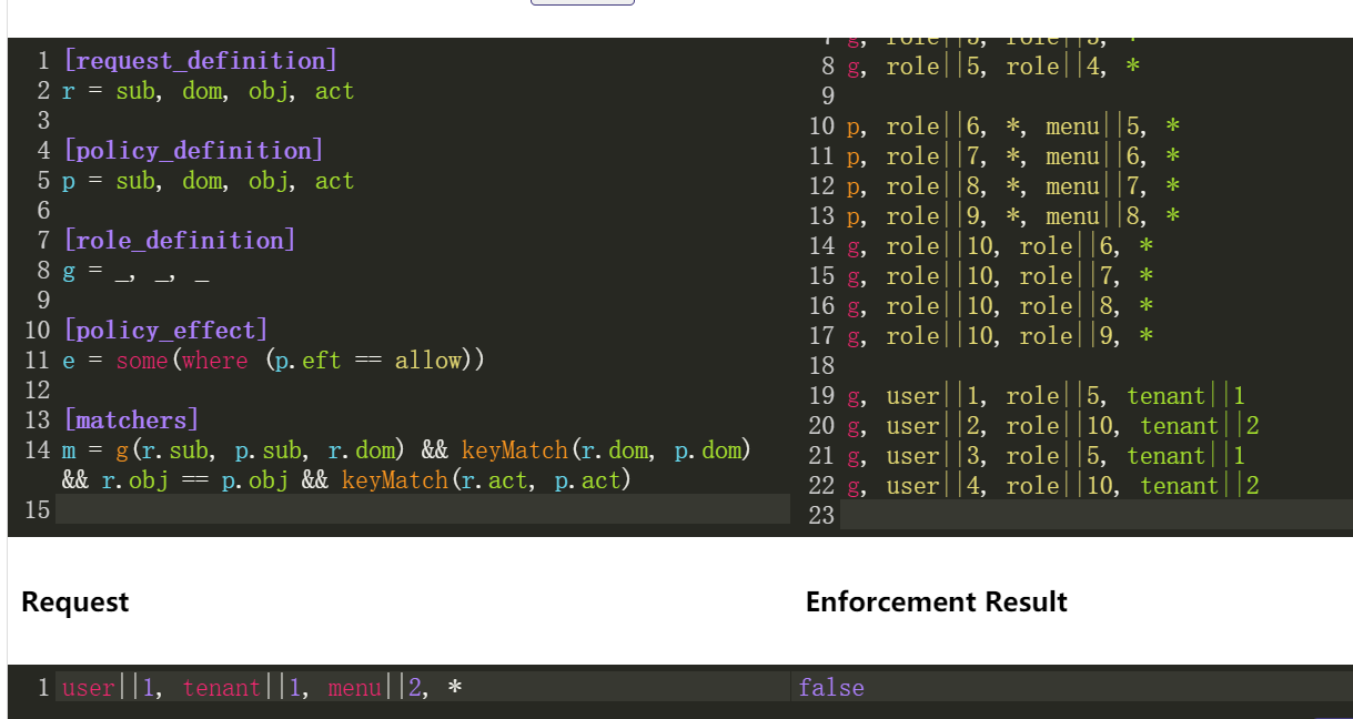 [Question] Result is not matched to the editor in golang program when using RBAC with domain and ...