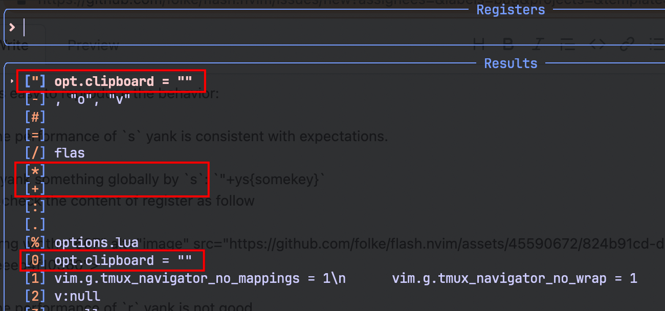 bug: faild to yank into `*`/`+` register in `remote` mode · Issue #156 · folke/flash.nvim · GitHub