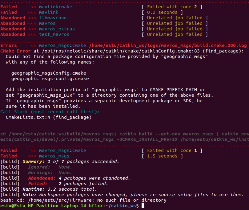 Failed to Install PX4 in ROS · Issue #15064 · PX4/PX4-Autopilot · GitHub