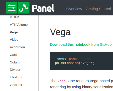 Change names of the Vega panes page to "Altair & Vega" · Issue #3490 · holoviz/panel · GitHub