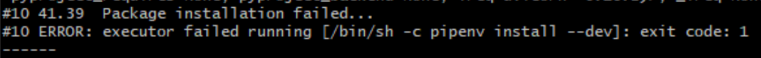 Package installation failed error · Issue #5465 · pypa/pipenv · GitHub Package installation failed error · Issue #5465 · pypa/pipenv · GitHub