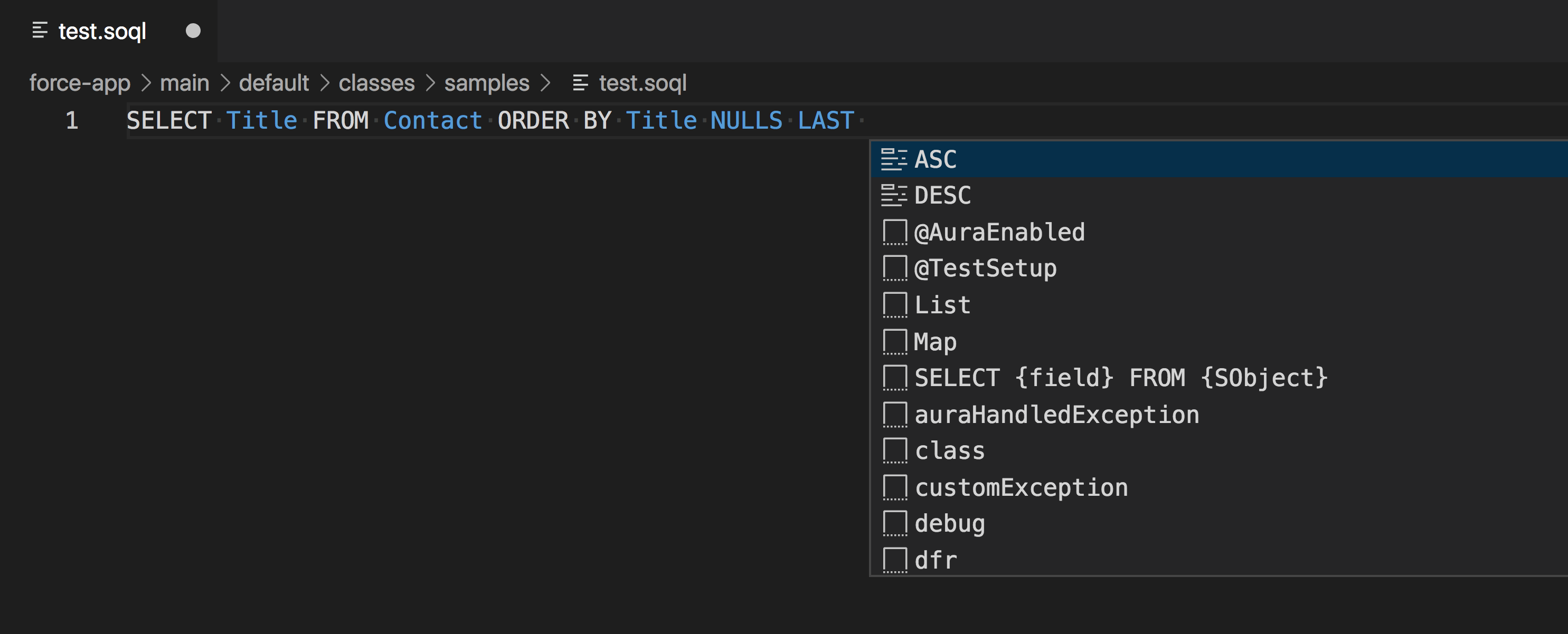 Soql Language Server Asc Desc Token Restrictions · Issue 226 · Forcedotcom Soql Tooling · Github