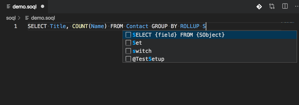 SOQL Language Server - SOQL Snippet Restriction · Issue #228 · forcedotcom/soql-tooling · GitHub