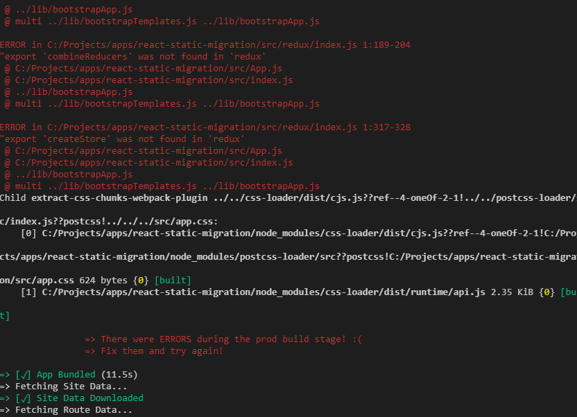 Redux Integration Fails On V6 · Issue 960 · React Staticreact Static · Github
