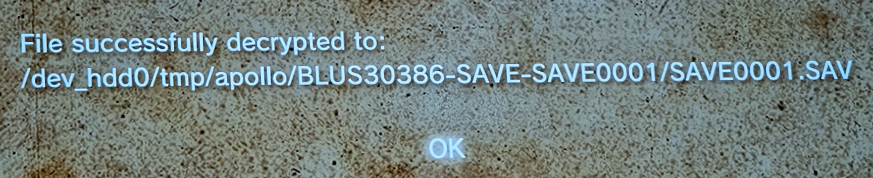 Decrypt save file operation completes but does not create a .DAT file ...