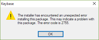 Keybase updater fails with "System cannot open the device or file specified" - Due to RAM disk ...