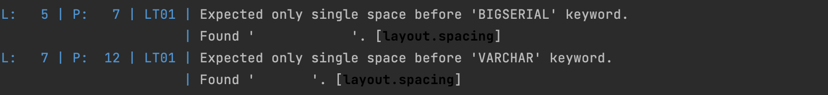 Align columns in CREATE TABLE statement · Issue #4783 · sqlfluff/sqlfluff · GitHub