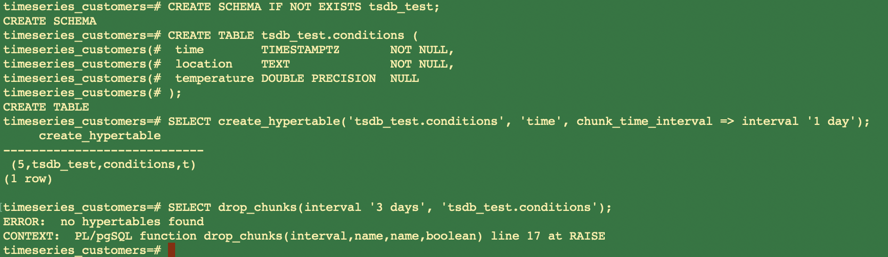 Drop Chunks Cannot Find Hypertable · Issue 880 · Timescale Timescaledb · Github