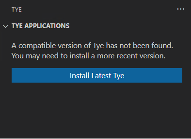 Add a clear message in Tye view to remind user installing .NET Core 3.1 SDK if there is no .NET ...