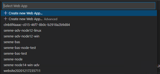 It needs to select web app if deploying the project by clicking "Deploy" button from the ...