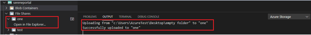 The empty folder doesn't show in the file share after uploading it · Issue #1001 · microsoft ...