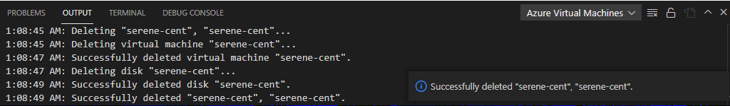 No error occurs when executing delete action for a deleted VM · Issue #289 · microsoft/vscode ...