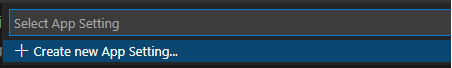 There is no application setting in the "Select App Setting" list when executing "Edit Setting ...