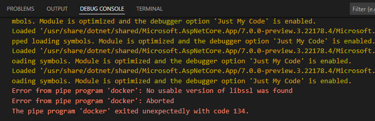 Fail to debug the project if debugging a .NET 7 MVC project with "7.0-jammy" image · Issue #3518 ...