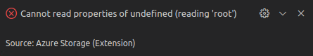An error occurs when executing command "Generate & Copy SAS Token and URL" from Command Palette ...