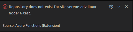 An error occurs when connecting to GitHub repo again for an advanced Linux Function App with ...