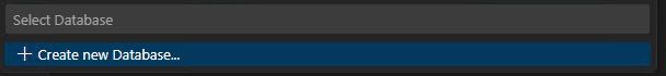 There is no "+ Create new Database..." option when executing "Add Azure Database Connection ...