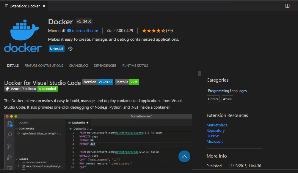 There Is An Extra Notification Do You Want To Install The Recommended Extensions For Dockerfile