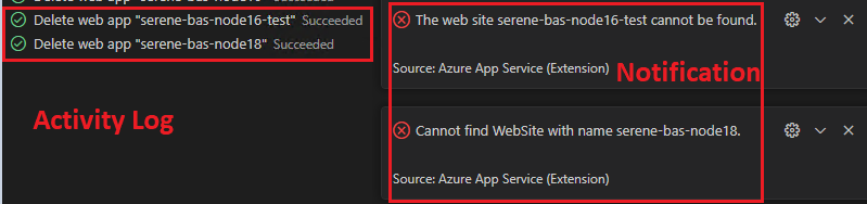 Errors occur when deleting several web apps at the same time · Issue #2443 · microsoft/vscode ...