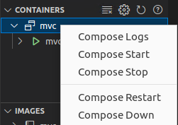 There is no "Remove..." action for a container group which created by executing "Compose Up ...
