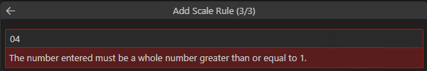 An error occurs when entering "04" as the number of concurrent requests during adding scale rule ...