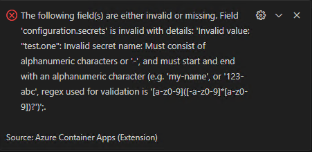 Fail to add a secret which name contains "." · Issue #421 · microsoft ...