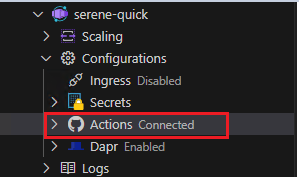 The container app is still connected to GitHub repo after executing "Disconnect from Repo ...