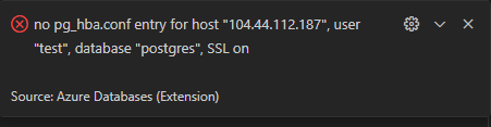 The error is not clear when creating a database for PostgreSQL server without configuring ...