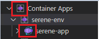 The icon for "Container Apps" node is inconsistent with the icon for ...