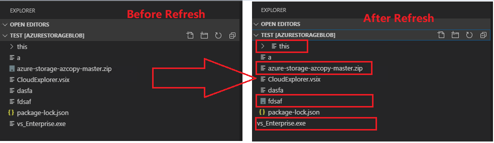 The icons of some folders and files are changed after refreshing the ...