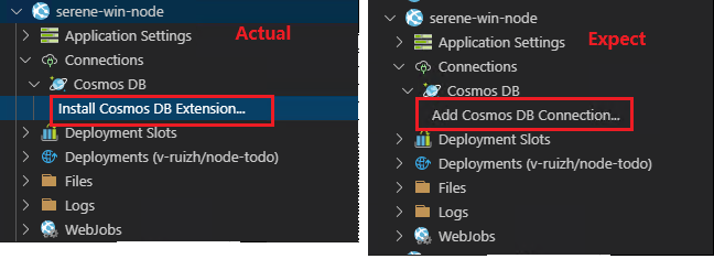 There is no auto-refresh for web app after installing the Cosmos DB ...