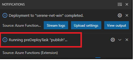 The running preDeployTask "publish" task isn't stopped after clicking "Terminate Task" button ...