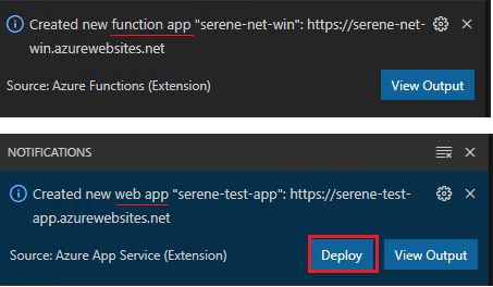 [Suggestion] Add a 'Deploy' button to the notification after creating a new Function App · Issue ...