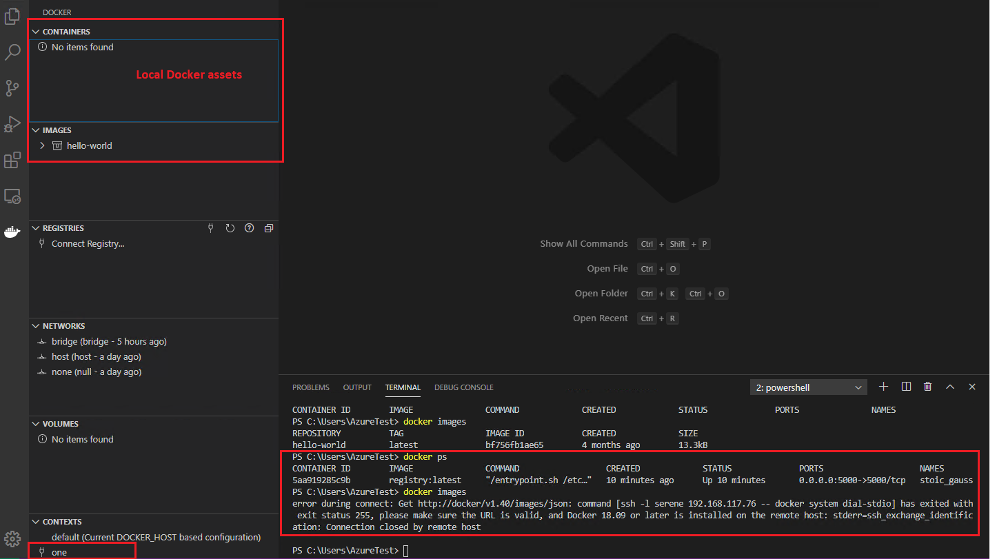 The Docker View In Local Instance Cant Switch To Remote Docker Assets After Using Remote 1435