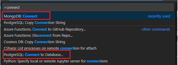 [Suggestion] Keep consistent for connect command between Mongo DB and PostgreSQL · Issue #1542 ...