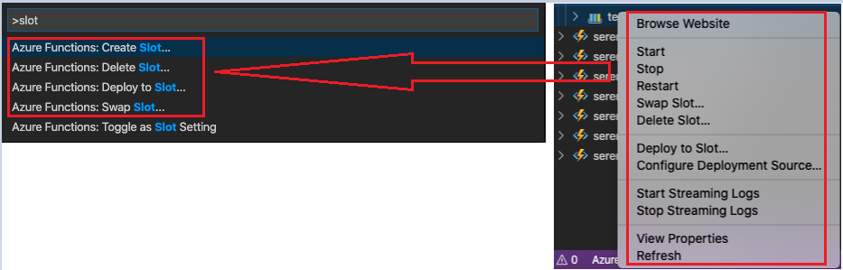 [Suggestion] Add slot commands "Browse Website/Start Streaming Logs..." to command palette ...