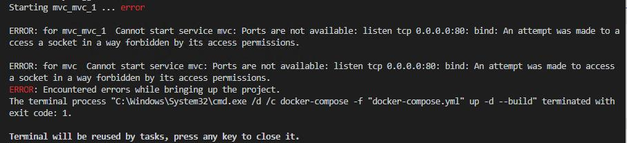 Fail to execute "Run" command for a .NET Core MVC image · Issue #2228 · microsoft/vscode-docker ...