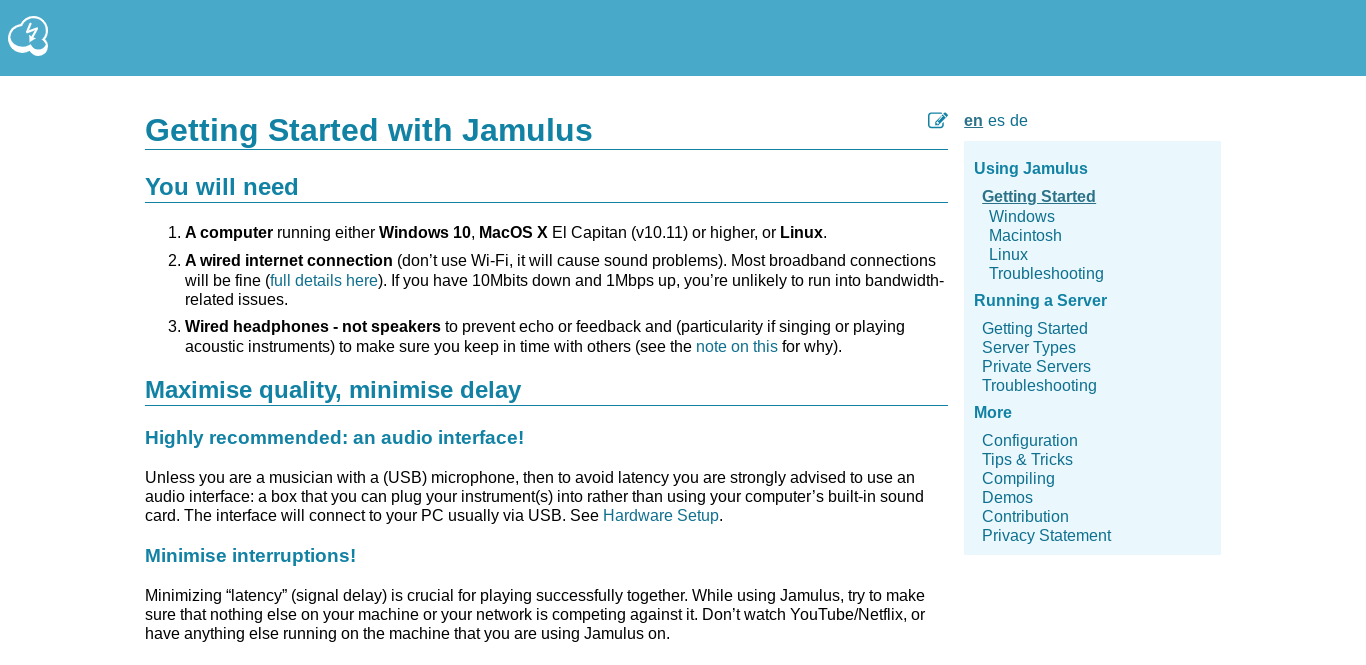 Test new homepage jamulus.io · Issue #689 · jamulussoftware/jamulus ...
