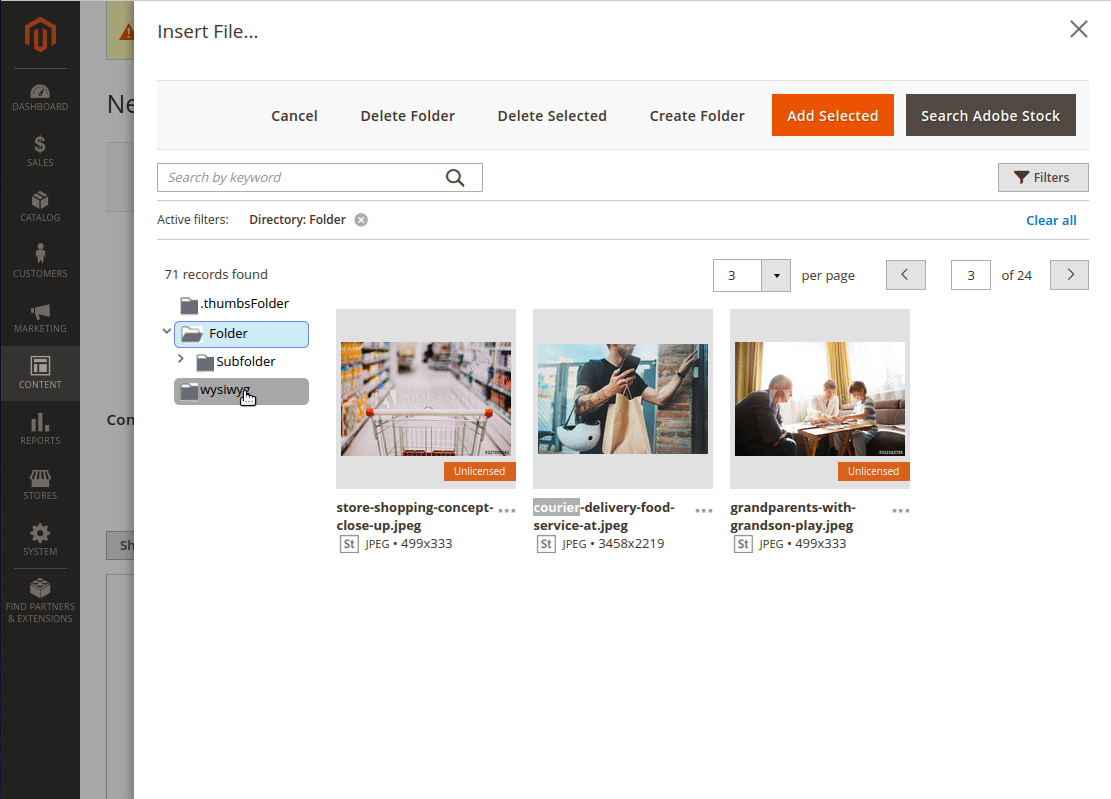 The image is not selected/highlighted when clicking on it's grey area ...