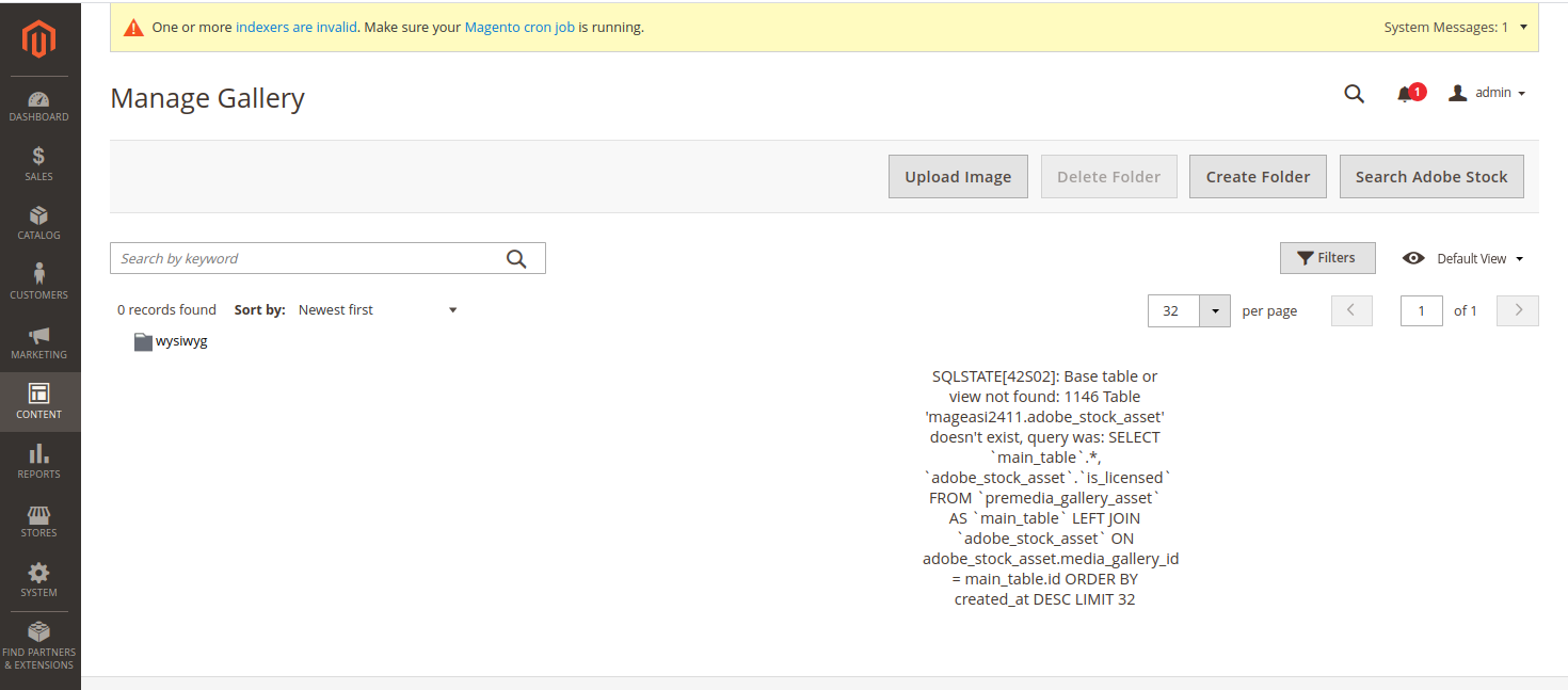 SQL error is displayed in Media Gallery if Magento is installed with "table prefix" · Issue ...