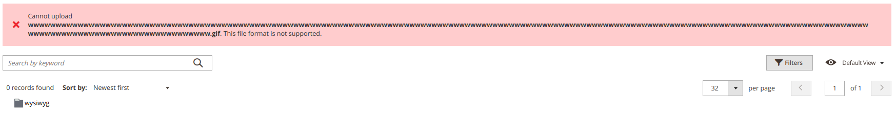 "file format is not supported" error message appears if try to Upload image with long file name ...